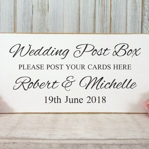 Personalised Wedding Post Box Sign Free Standing Vintage Shabby & Chic ...