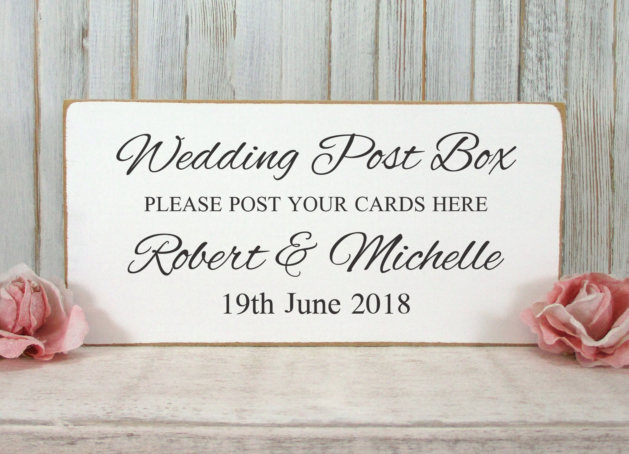 Personalised Wedding Post Box Sign Free Standing Vintage - Etsy UK