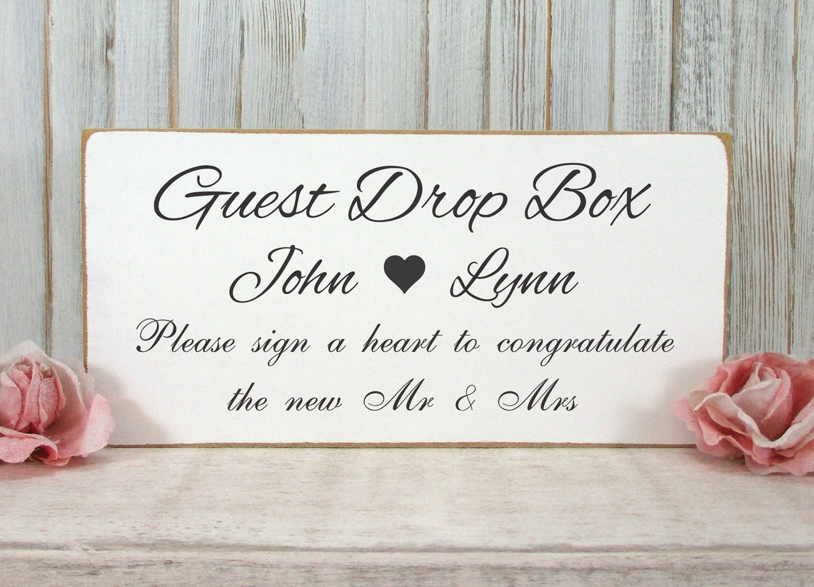 Personalised Guest Drop Box Wedding Sign Free Standing Vintage - Etsy