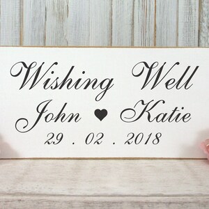 Personalised Wishing Well Wedding Sign Free Standing Vintage Shabby ...