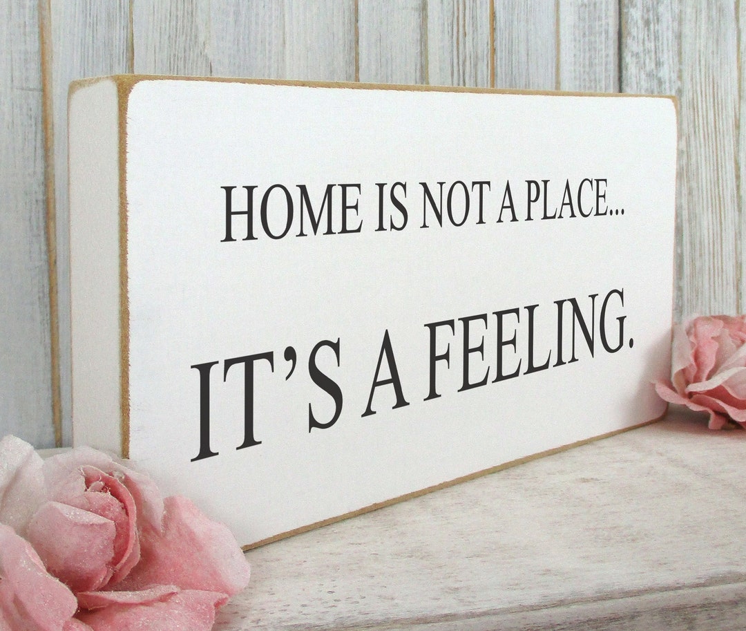 Home Quote Sign House Warming Gift Free Standing Vintage Shabby & Chic ...