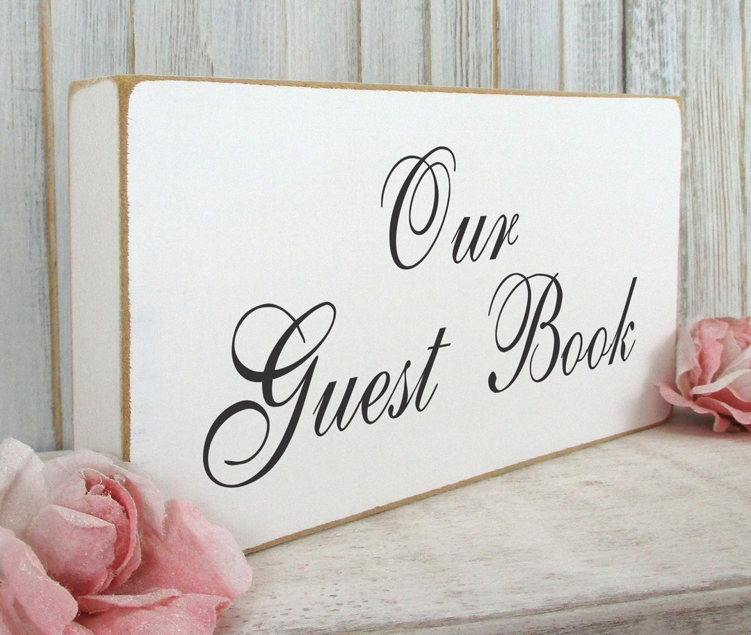 Guest Book Wedding Sign Free Standing Vintage Shabby & Chic - Etsy