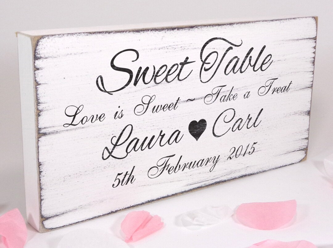 Personalised Sweet Table Custom Free Standing White Vintage Wedding ...