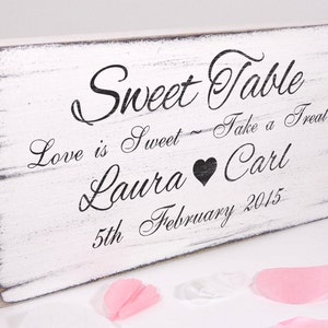 Personalised Sweet Table Custom Free Standing White Vintage Wedding ...