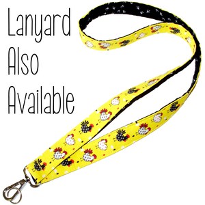 Chickens on Yellow Key Fob • Cute Chicks Keychain • Yellow Key Chain ...