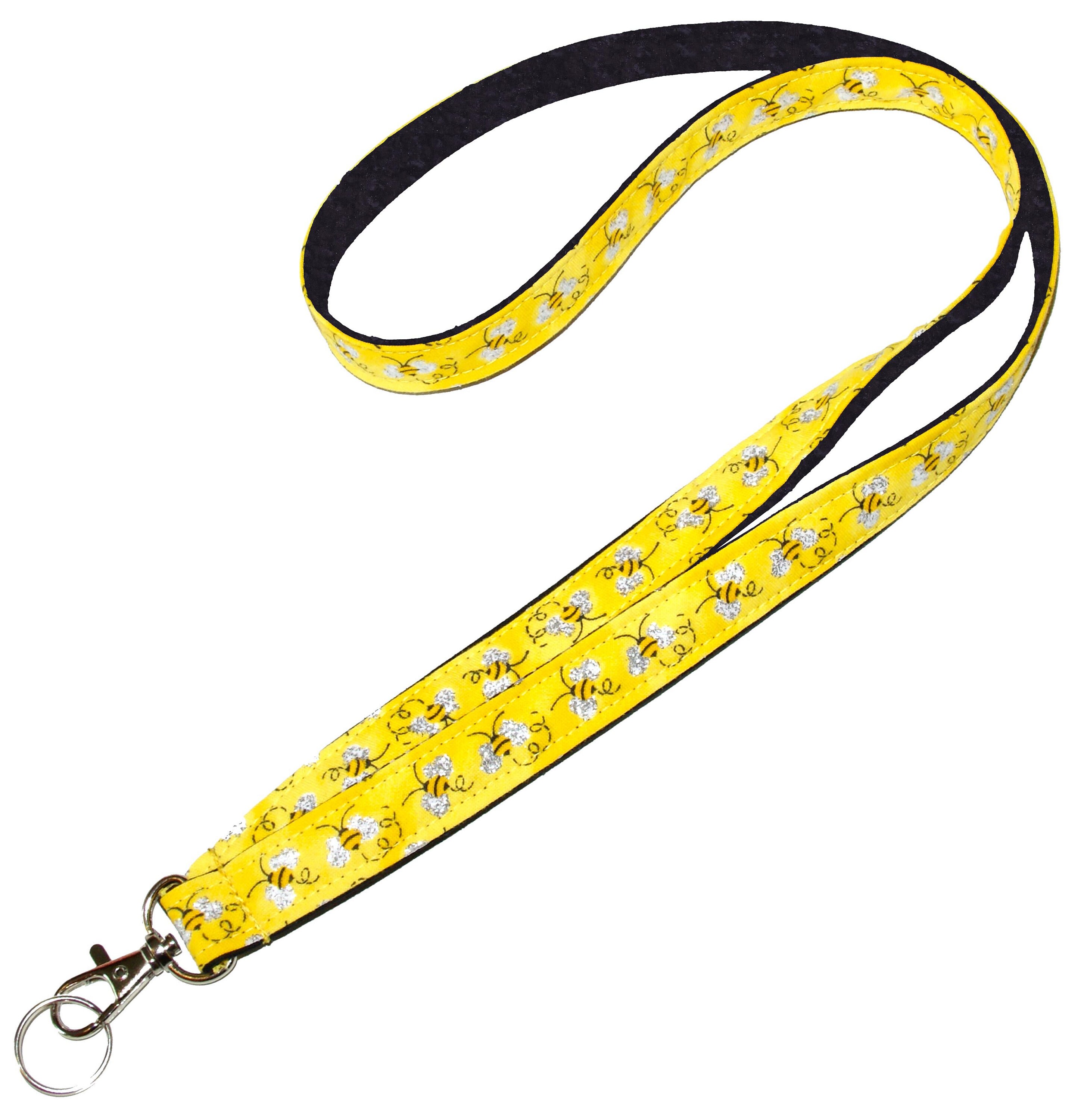 Glitter Bees Reversible Lanyard Cute Bee Neck Strap ID - Etsy