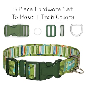 Dog Collar Hardware Set • Fits 1 Inch Webbing • 5 Heavy Duty Pieces ...