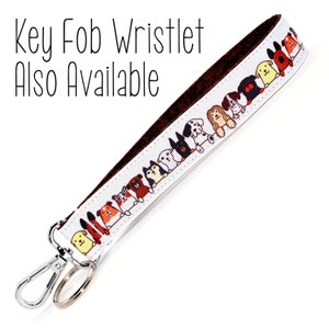 Smiling Cats Key Fob Keychain Wristlet Cute Cat Key Chain White ...