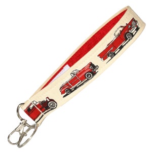 Retro Car Keychain Beige With Vintage Automobiles Key Fob - Etsy