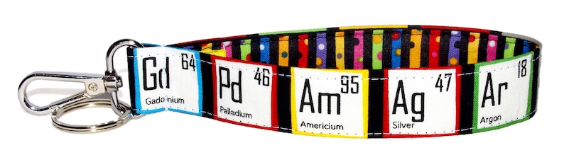 Periodic Table Key Chain • Periodic Table Key Fob • Wristlet • Science ...
