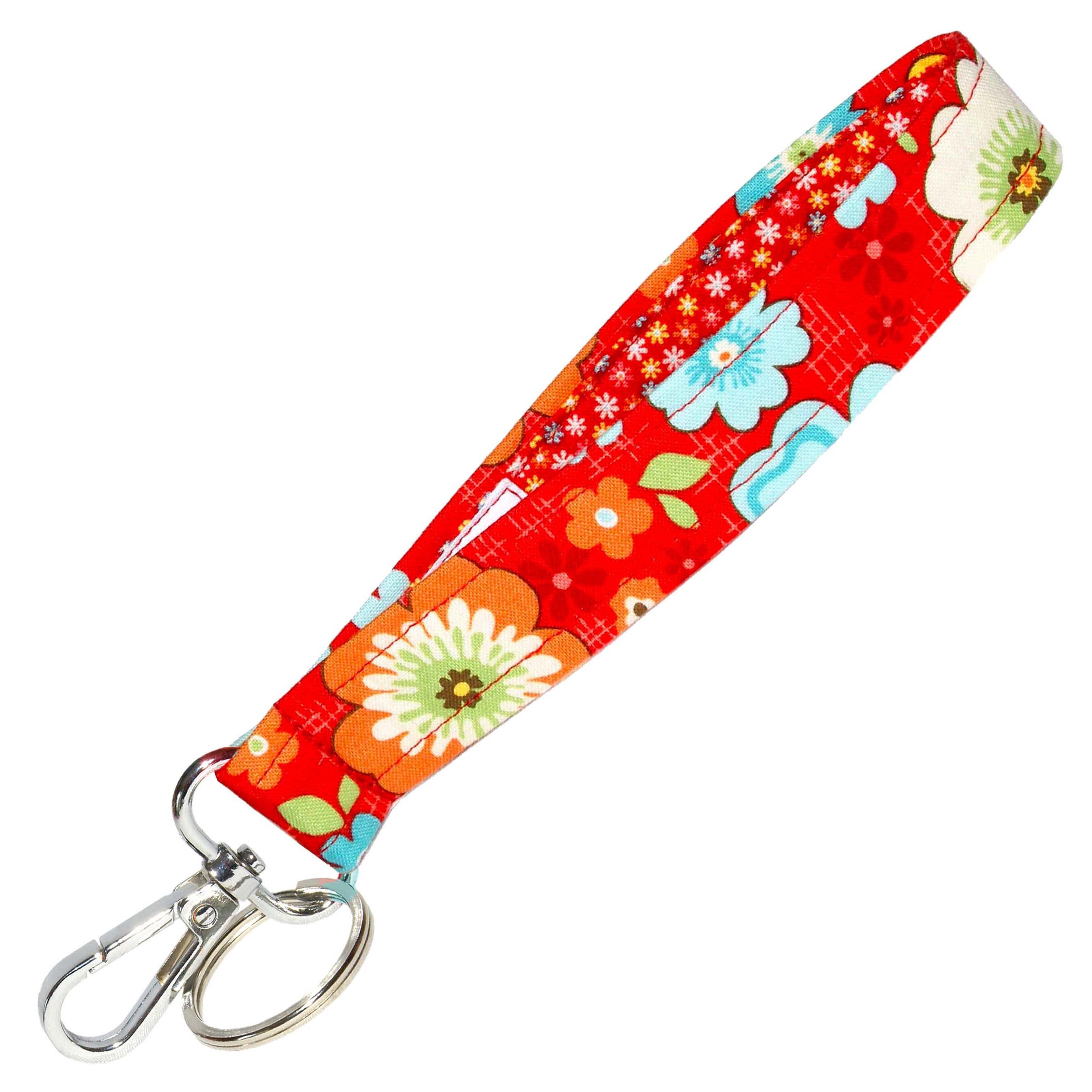 Floral Keychain • Bold Flower Key Fob • Gingham Plaid • Key Fob ...