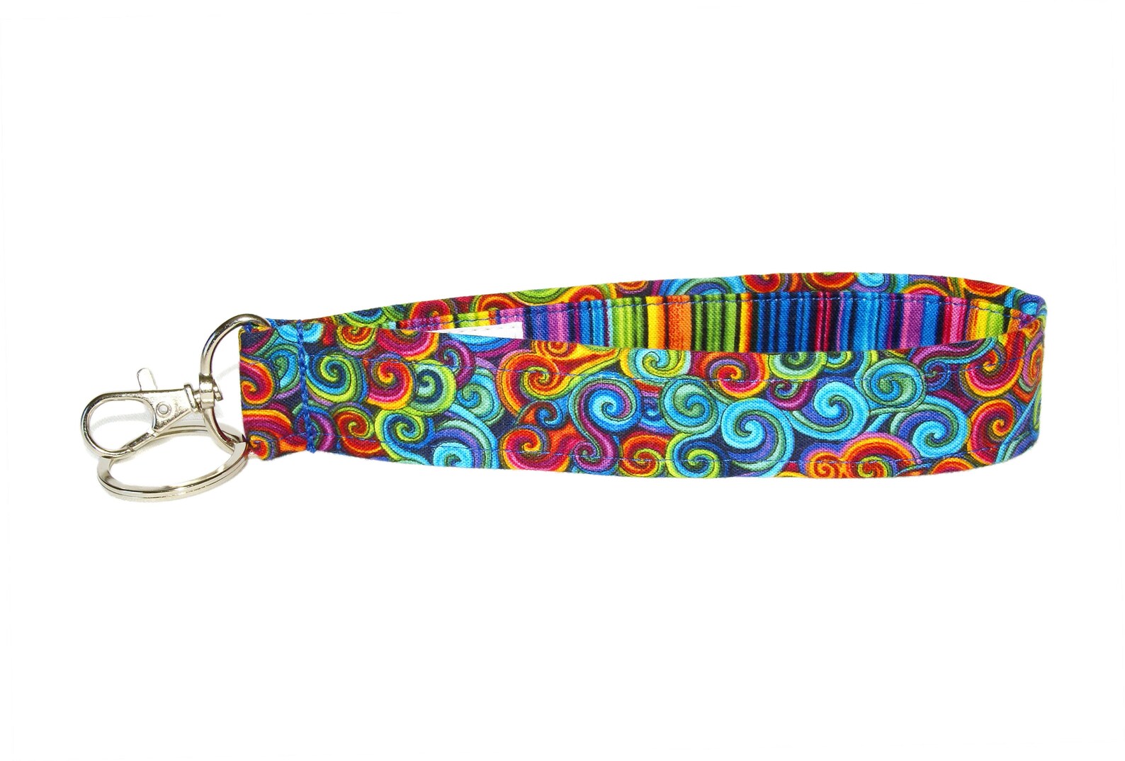 Psychedelic Swirls Key Fob Colorful Key Chain Rainbow | Etsy