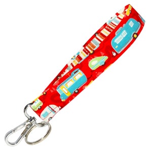 Camping Trailers Keychain • Key Fob Wristlet • Red Key Fob • Camping ...