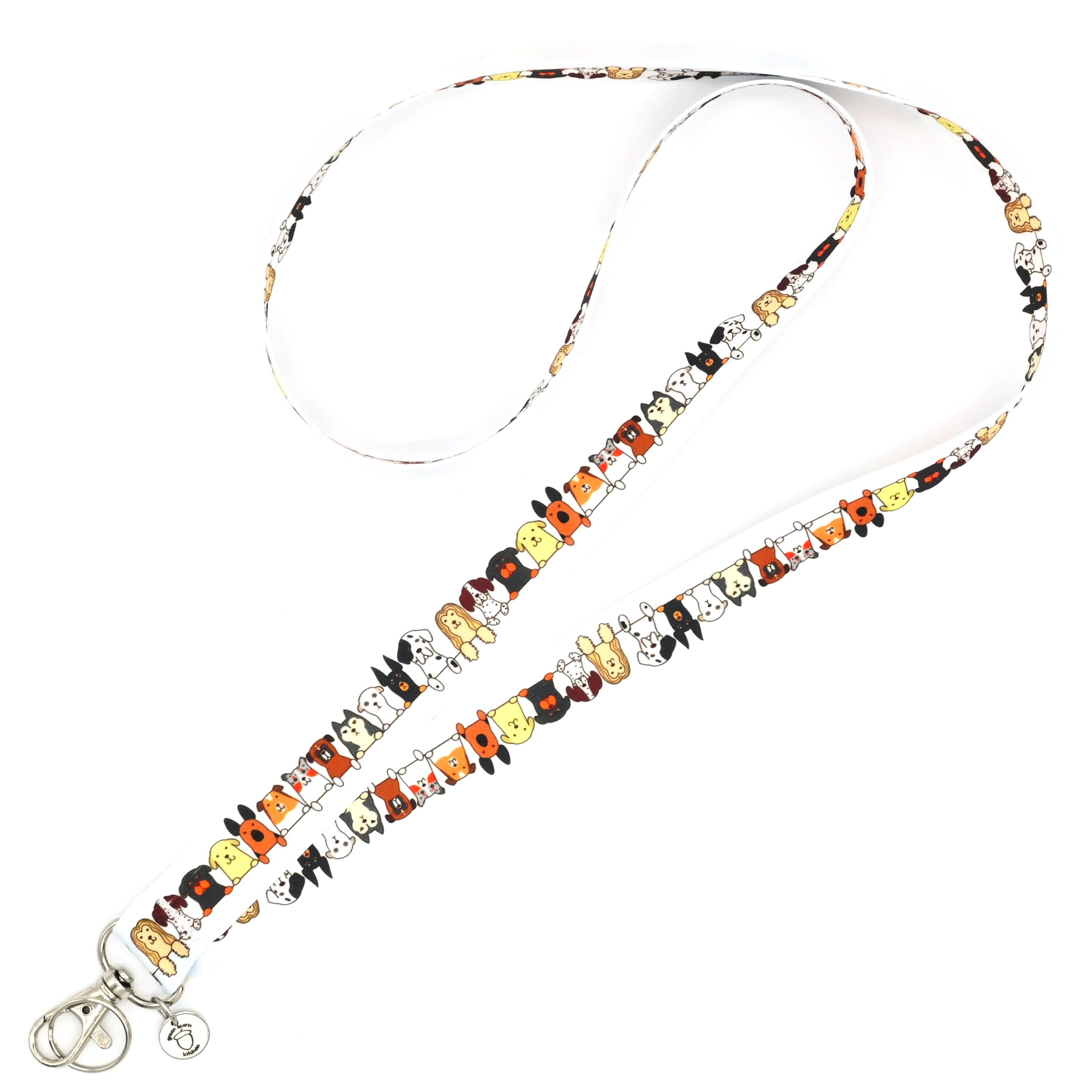 Cute Cats or Dogs Reversible Lanyard • ID Badge Holder • Keychain ...