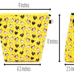 Chicks & Roosters Zipper Bag • 9" X 8" • Yellow Crossbody Bag ...