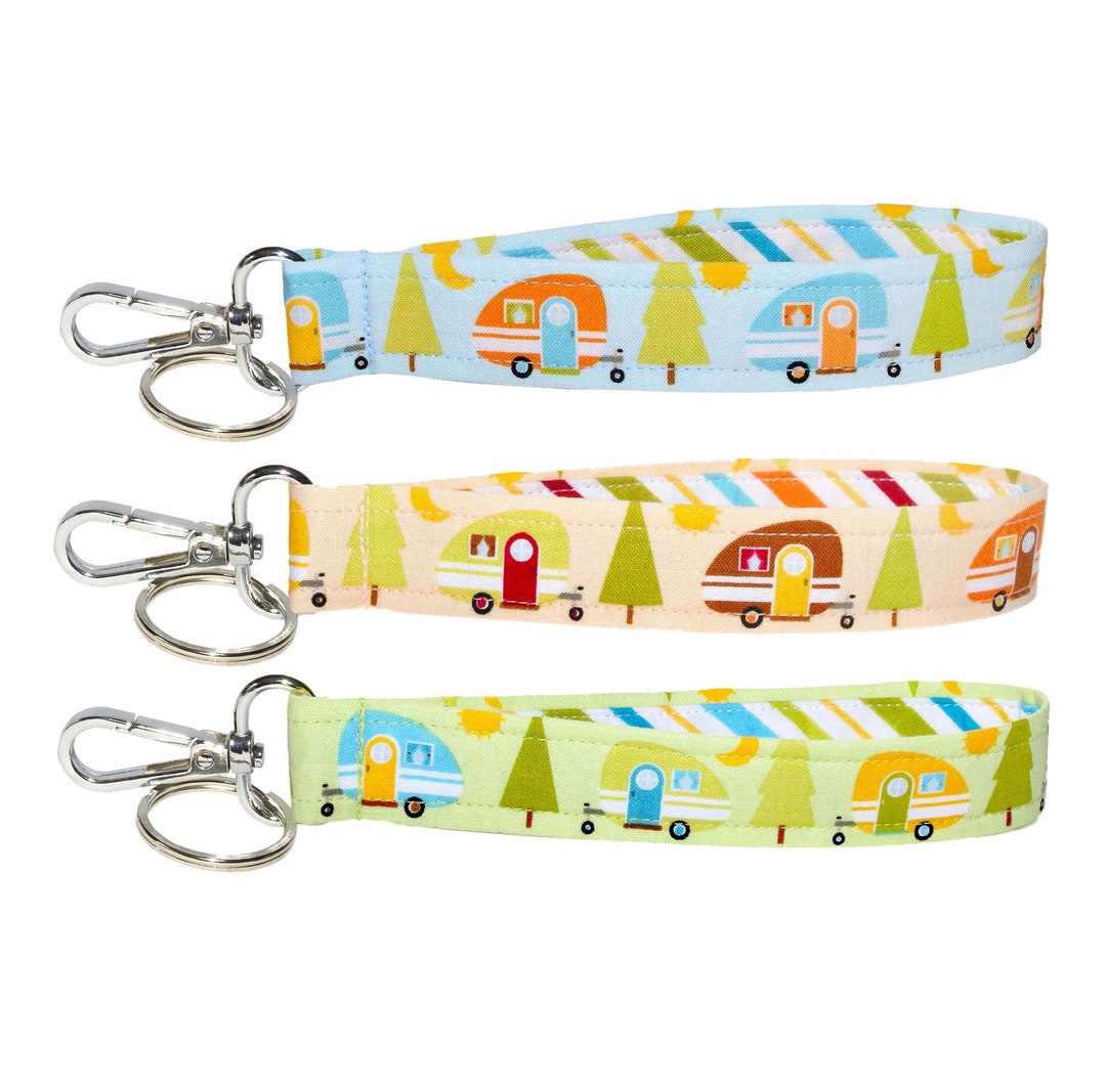 Camping Keychain Key Fob Wristlet Teardrop Trailer Camper Key Chain RV ...