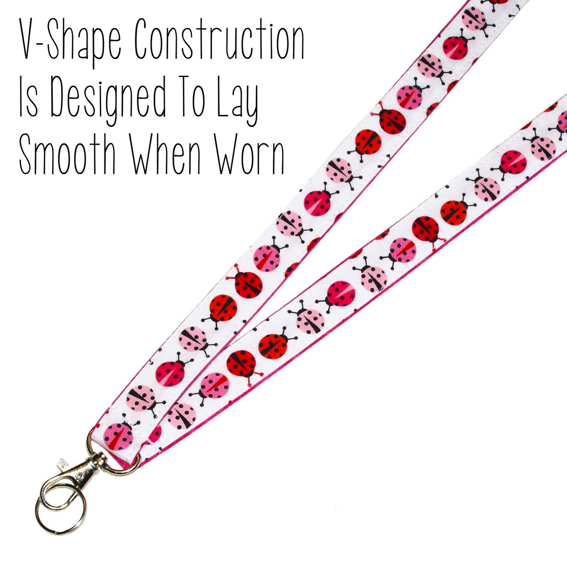 Pink Ladybugs Lanyard • Reversible Lanyard Strap • ID Badge Holder ...
