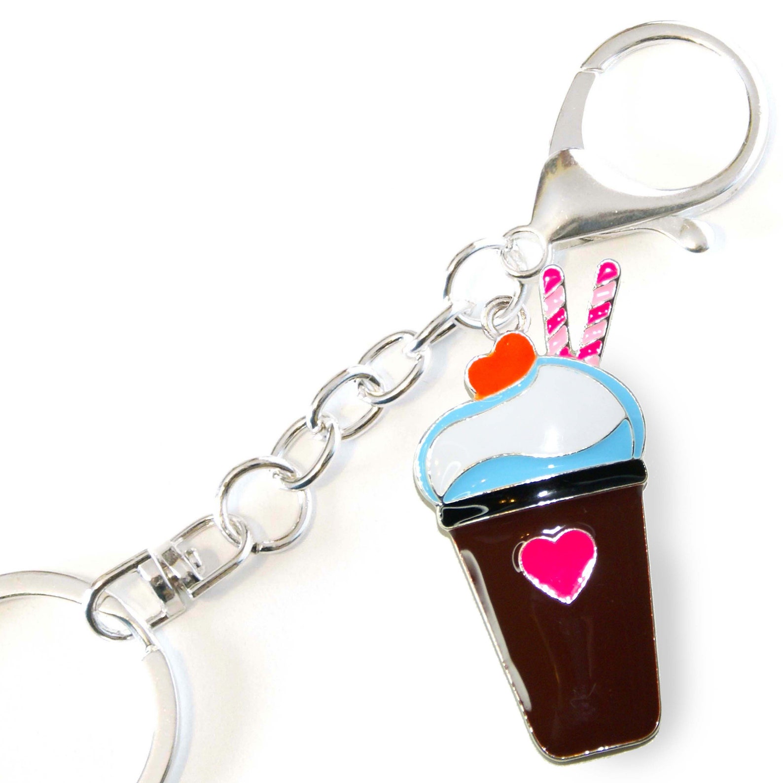 Iced Coffee Keychain Milkshake Key Chain Coffee Lover - Etsy