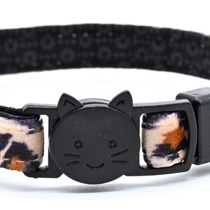 Leopard Cat Collar • Fuzzy Leopard Print Ribbon • 3/8" Wide • Adjusts 6 ...