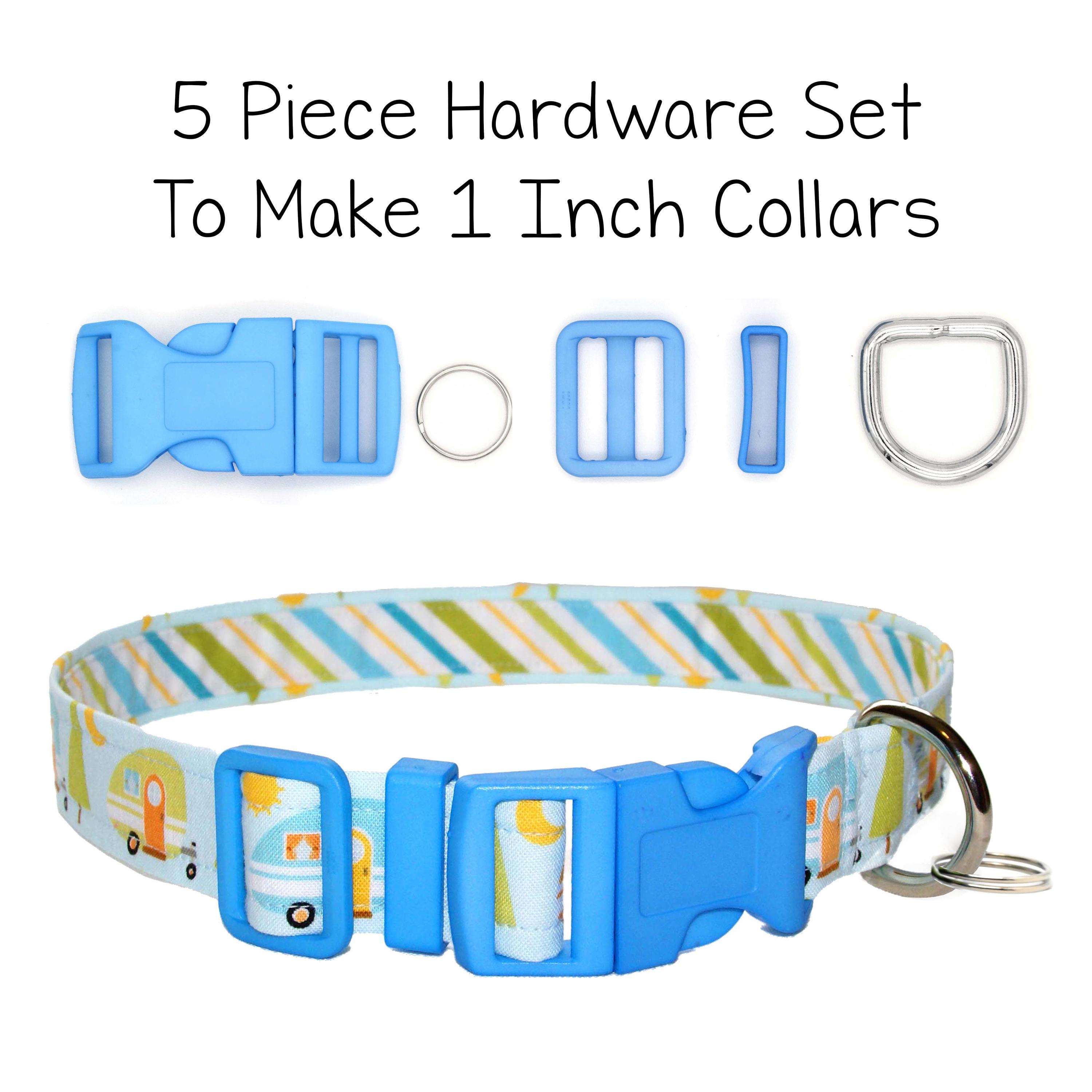 Dog Collar Hardware Set • Fits 1 Inch Webbing • 5 Heavy Duty Pieces ...