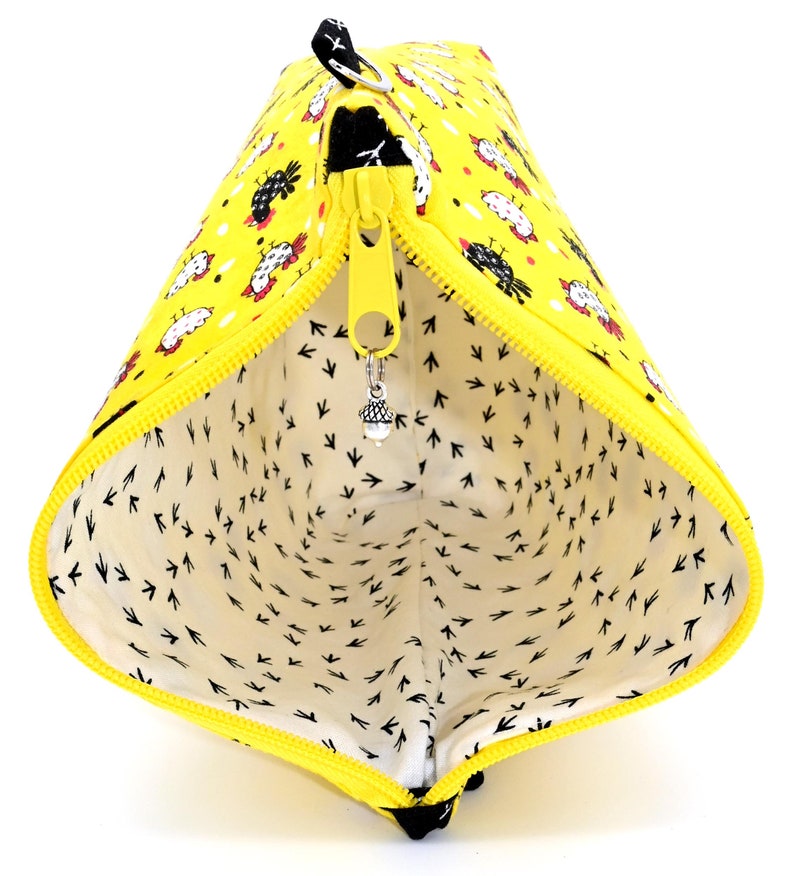 Chicks & Roosters Zipper Bag • 9" X 8" • Yellow Crossbody Bag ...