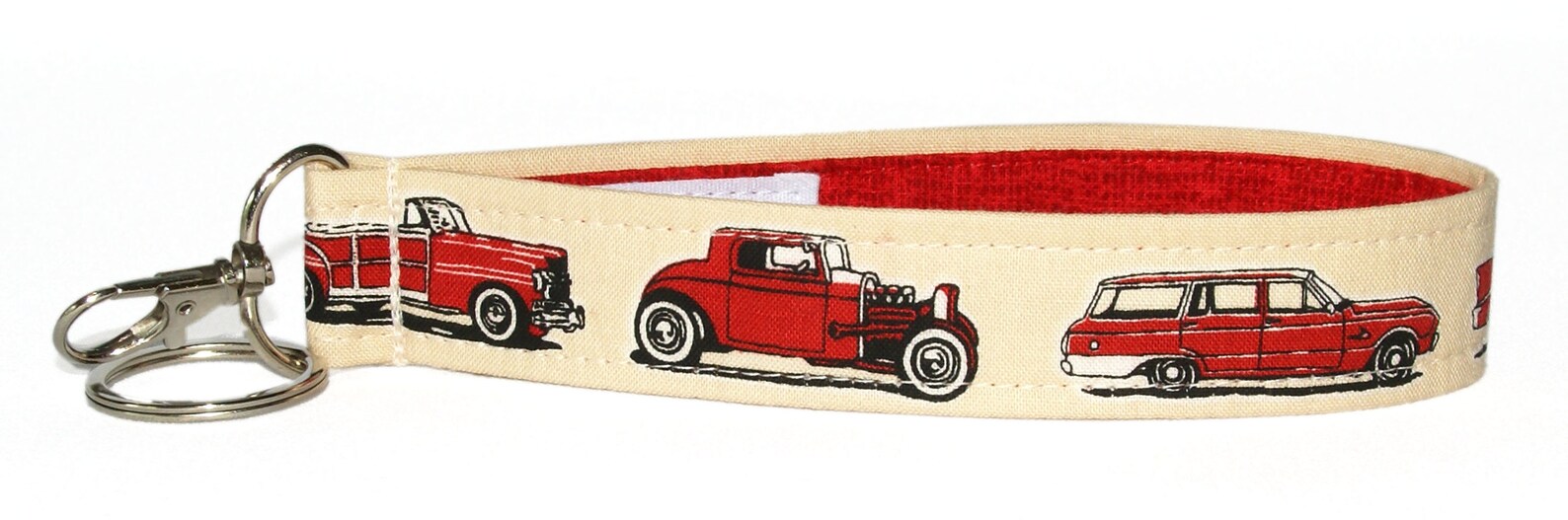 Retro Car Keychain Beige With Vintage Automobiles Key Fob | Etsy