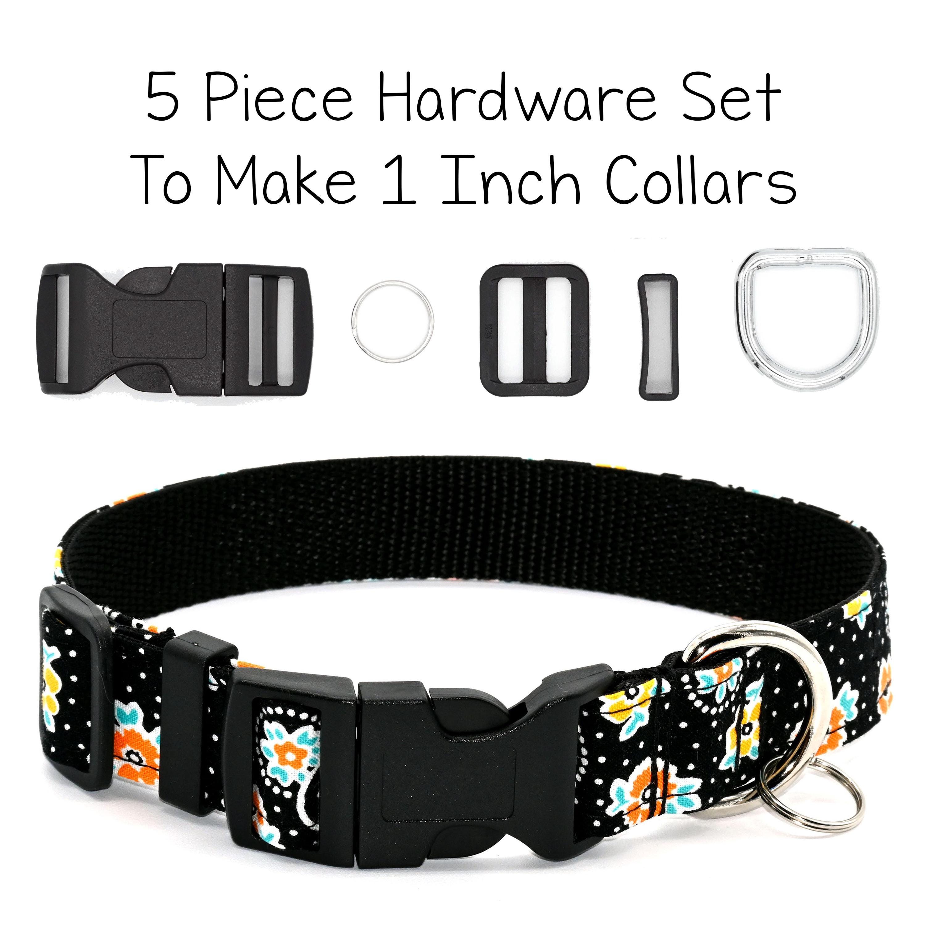 Dog Collar Hardware Set • Fits 1 Inch Webbing • 5 Heavy Duty Pieces ...