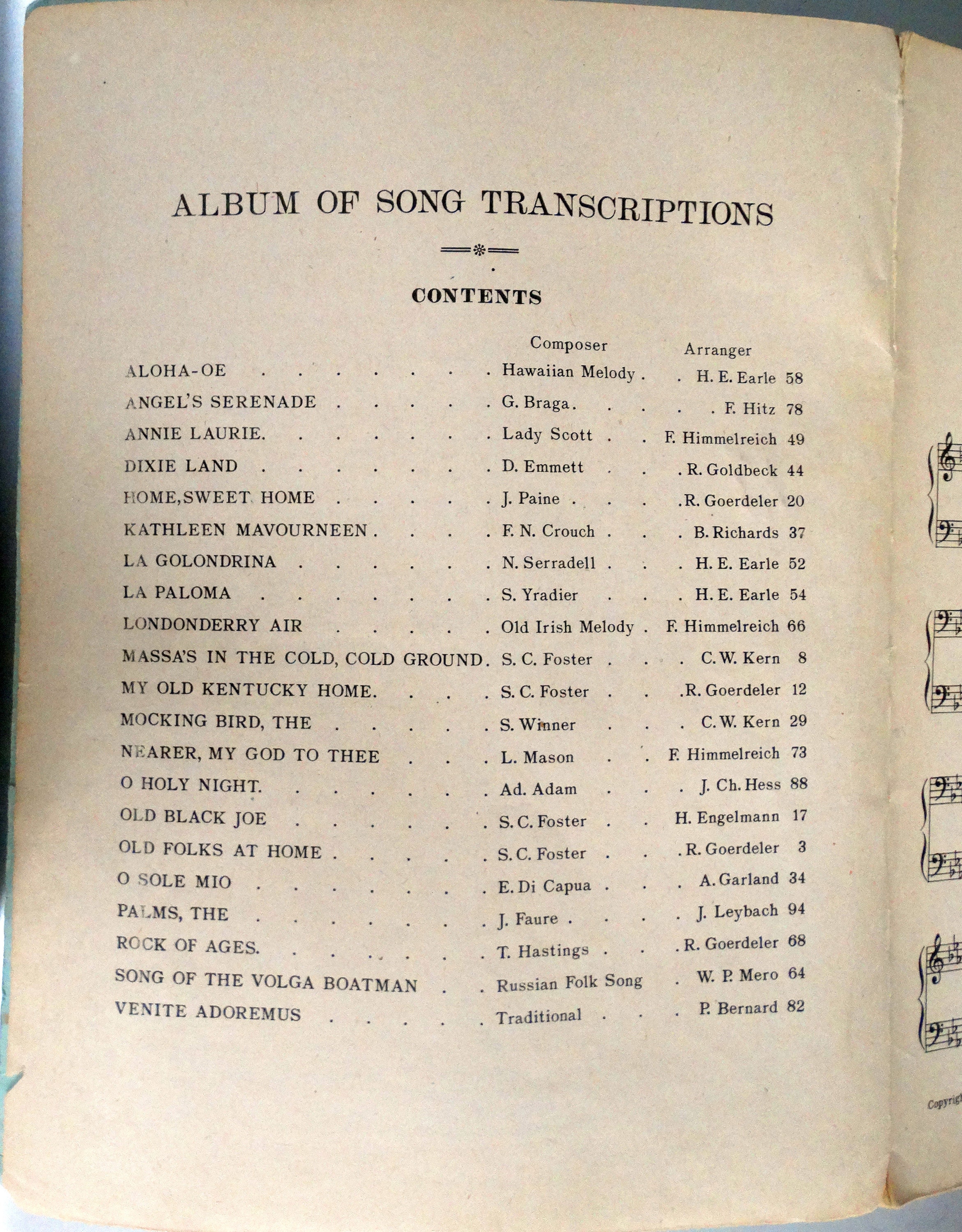 Album of Song Transcriptions and Variations Famous Melodies Sacred and ...