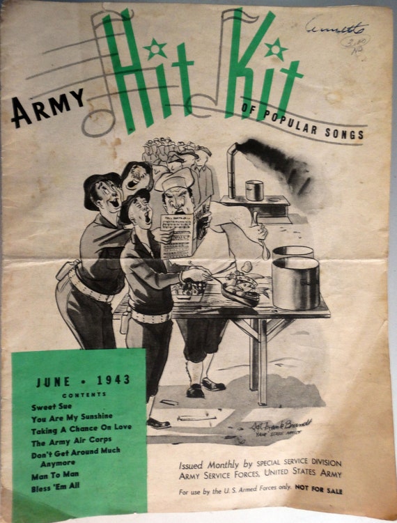Army Hit Kit of Popular Songs June 1943 Vintage Songbook | Etsy