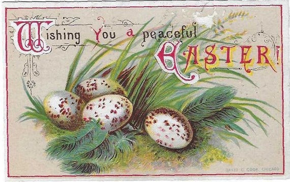 Pair of Victorian Easter Trade Card Samples peaceful | Etsy