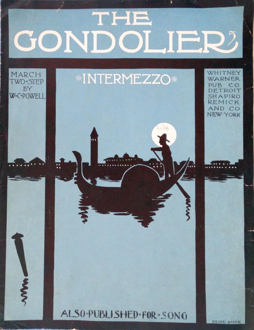 The Gondolier Intermezzo Antique Sheet Music, Two-step March by W. C ...