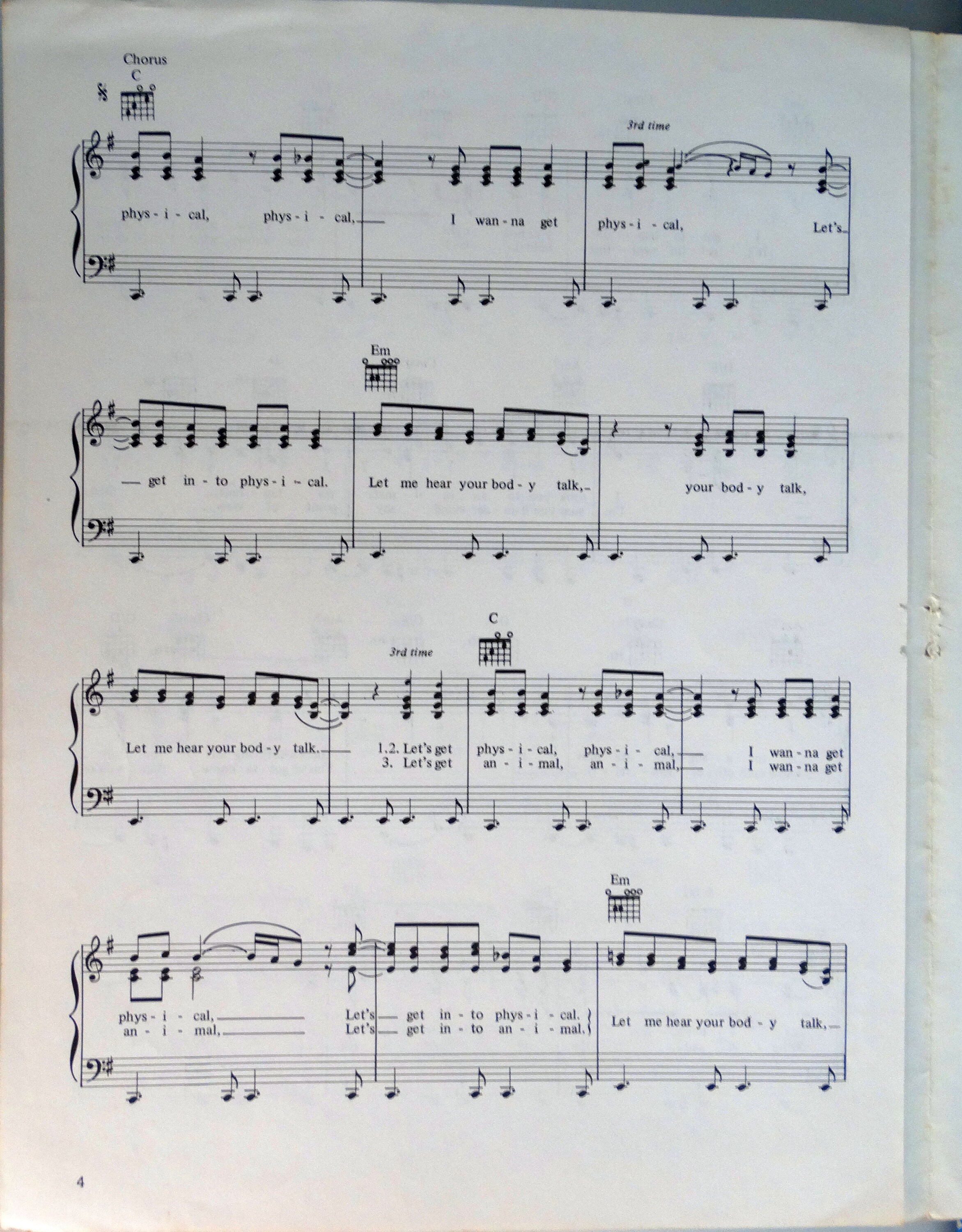 Physical, vintage partituras por Steve Kipner y Terry Shaddick ...