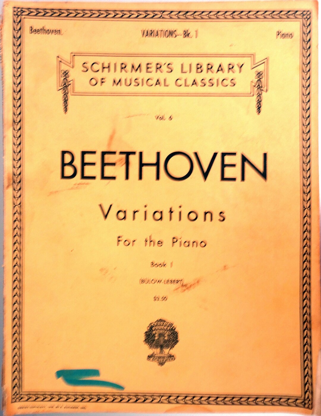 BEETHOVEN Variations for the Piano Book I Vol. 6 Edited and Fingered by ...