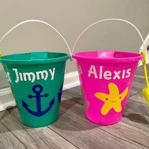 Bucket Pail and Shovel Personalized Summer Beach Kids Toy, Summer Beach ...