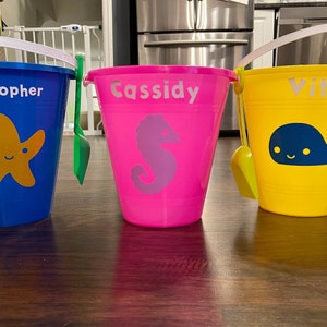 Bucket Pail and Shovel Personalized Summer Beach Kids Toy, Summer Beach ...