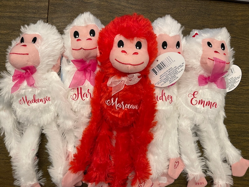 Customized Plush Valentine's Day Monkey: Personalized Hanging Monkey ...