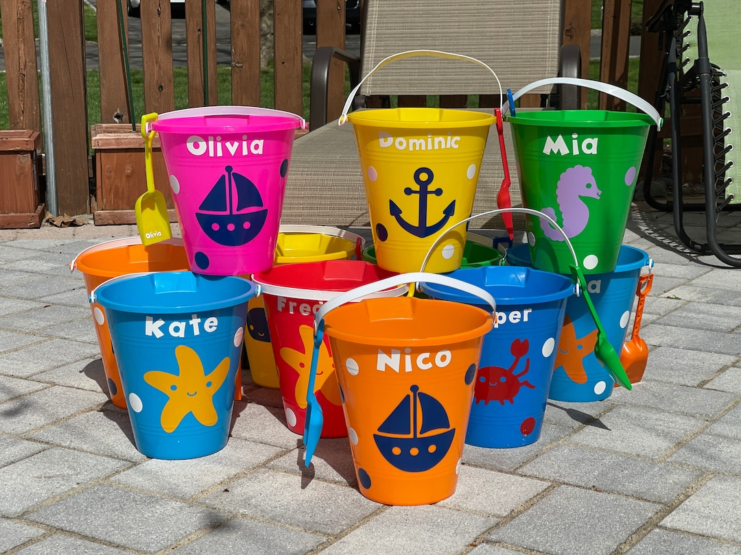 Bucket Pail and Shovel Personalized Summer Beach Kids Toy, Summer Beach ...