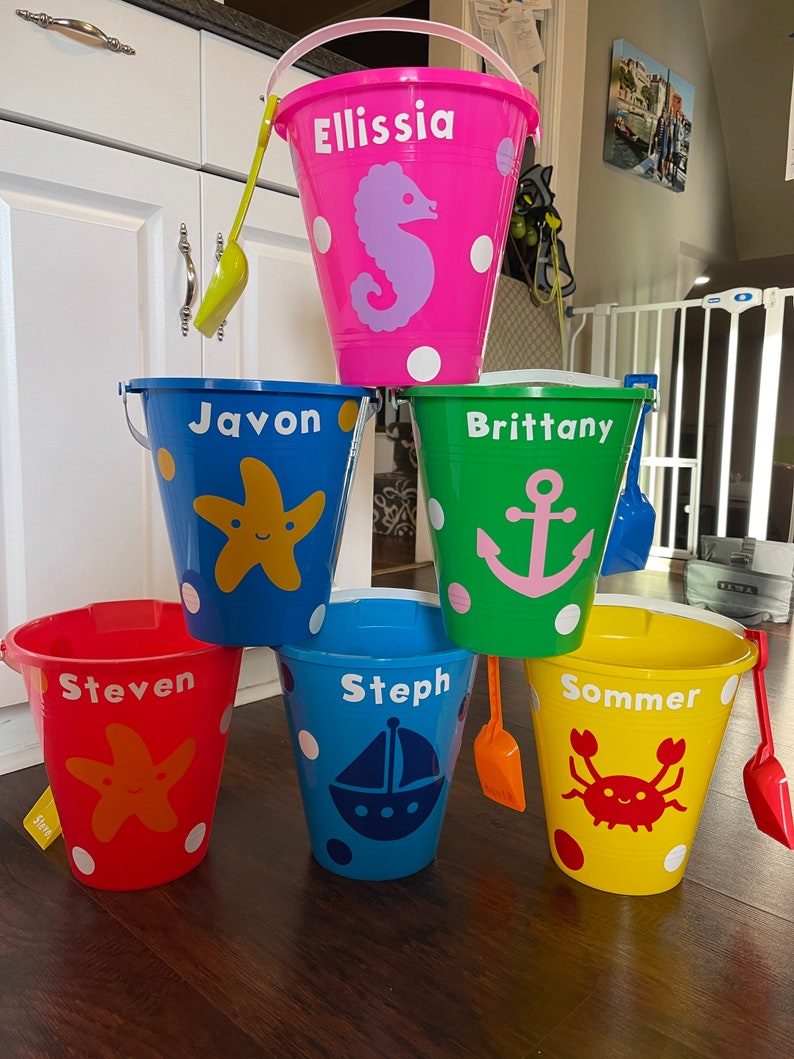 Bucket Pail and Shovel Personalized Summer Beach Kids Toy - Etsy