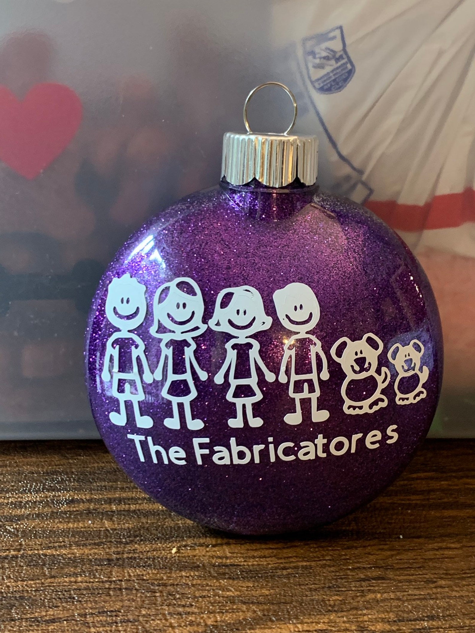 Stick People Custom Glitter Ornament Personalized Stick Figure Family ...