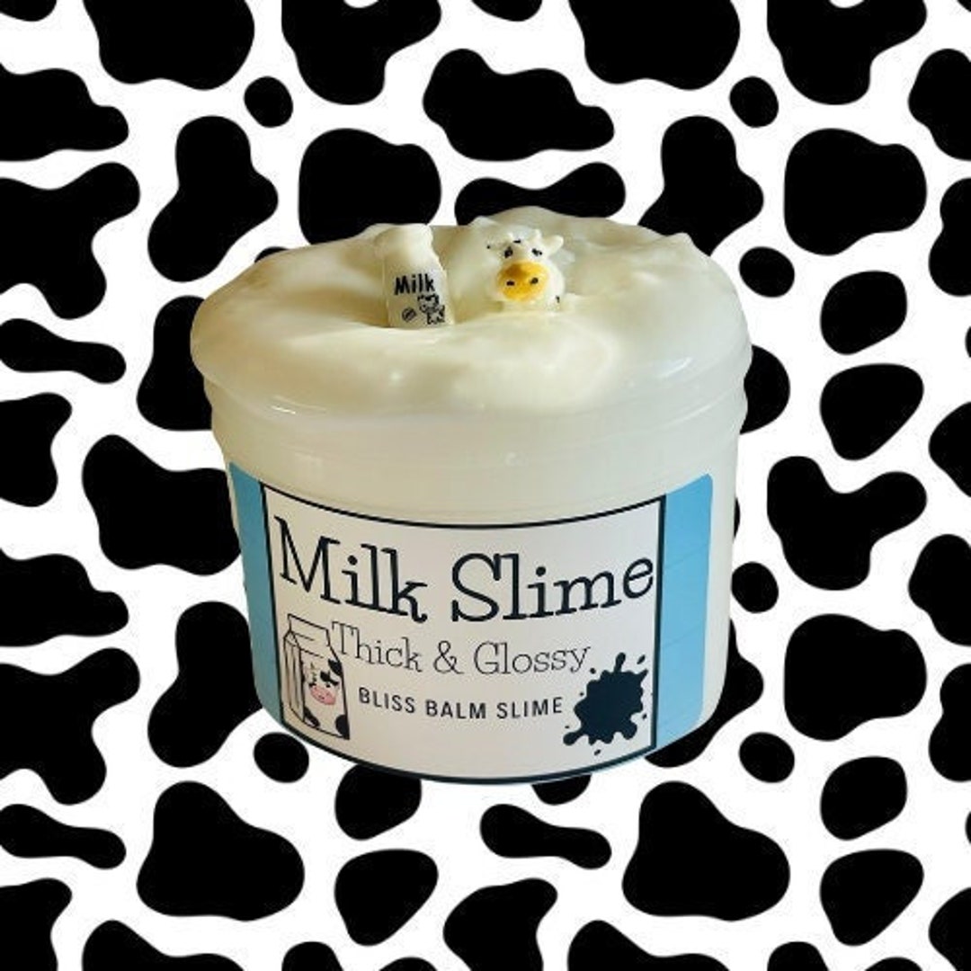 Cow Slime, Thick & Glossy Slime, Cow and Milk Charm, Gift for Kids ...