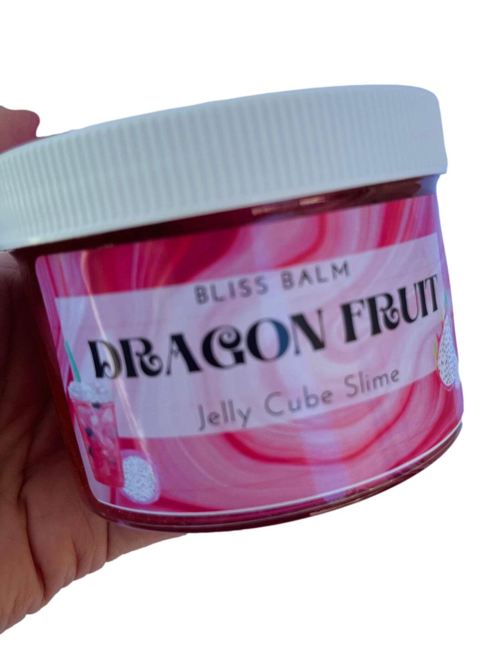Dragon Fruit Jelly Cube Slime Pink Clear Scented Slime - Etsy