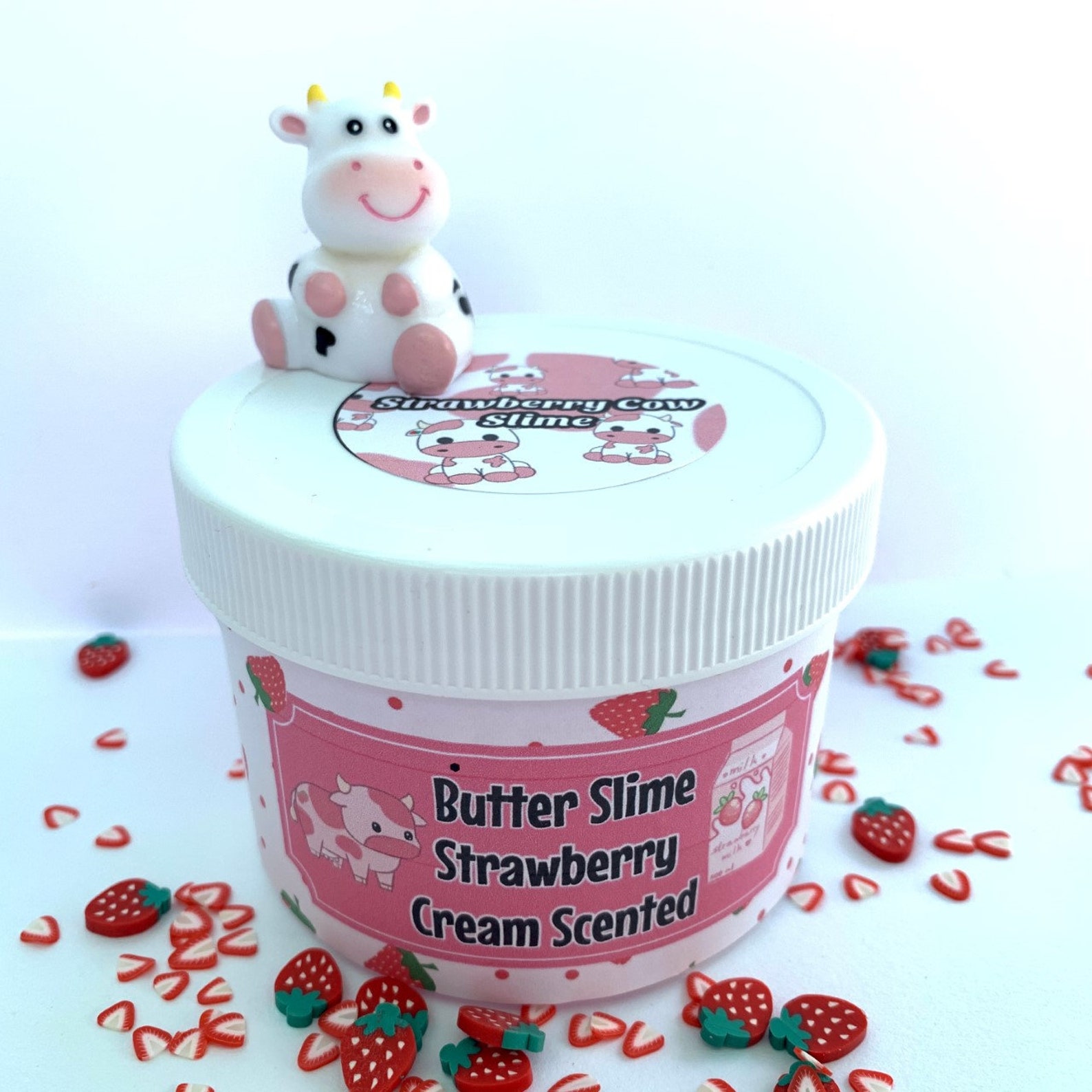 Strawberry Cow Butter Slime Scented Slime Pink Cow Slime | Etsy