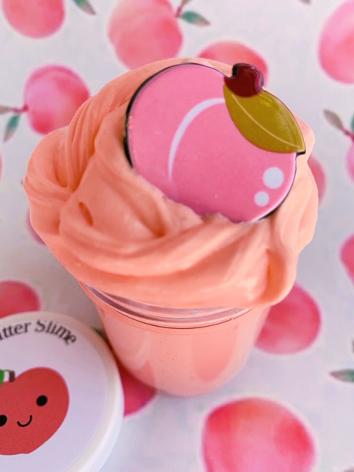 Peach Butter Slime w/Peach Charm & Daiso Cheap Scented Fruit | Etsy
