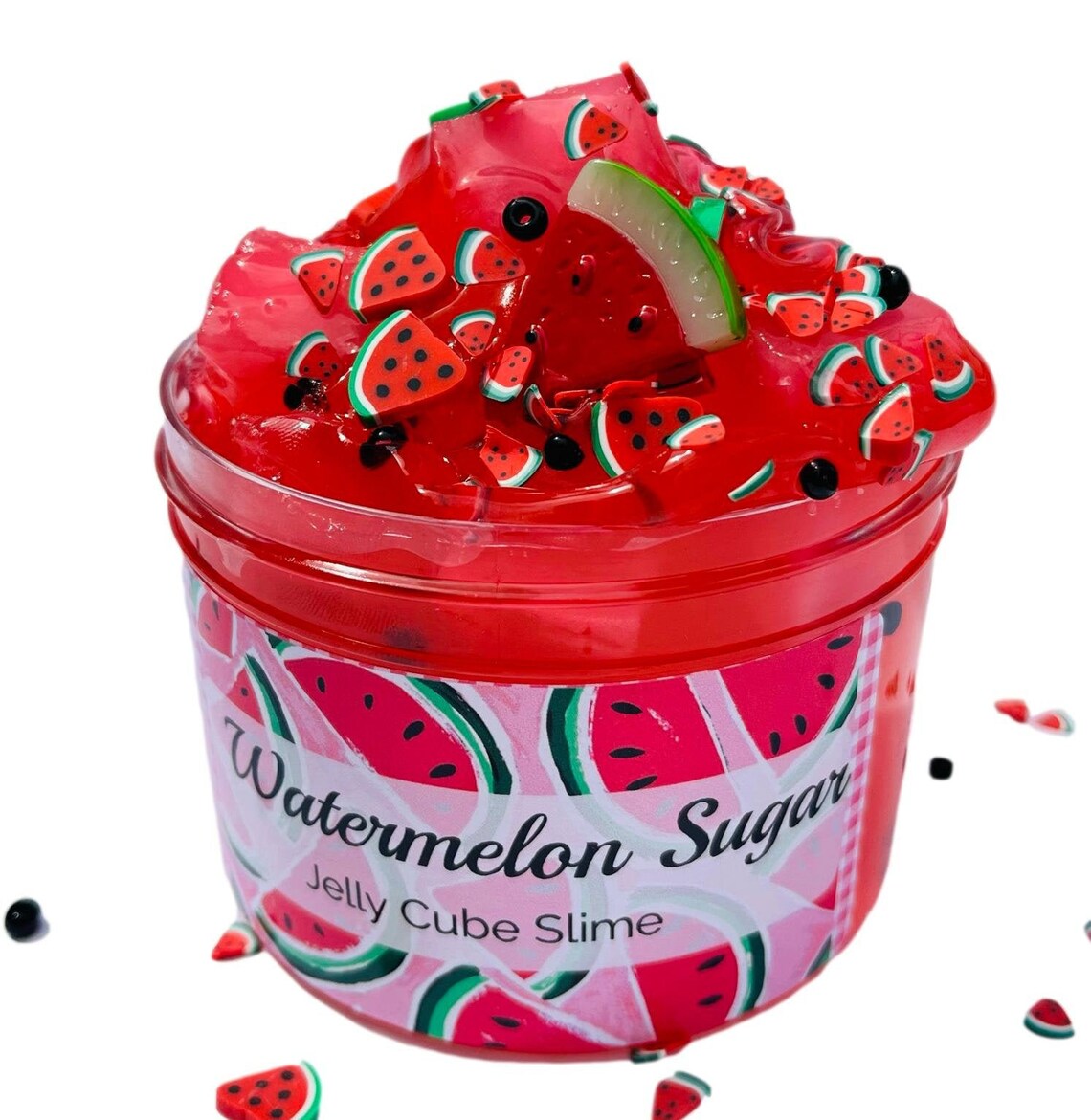 Watermelon Sugar Slime Red Clear Jelly Cube Slime Summer | Etsy