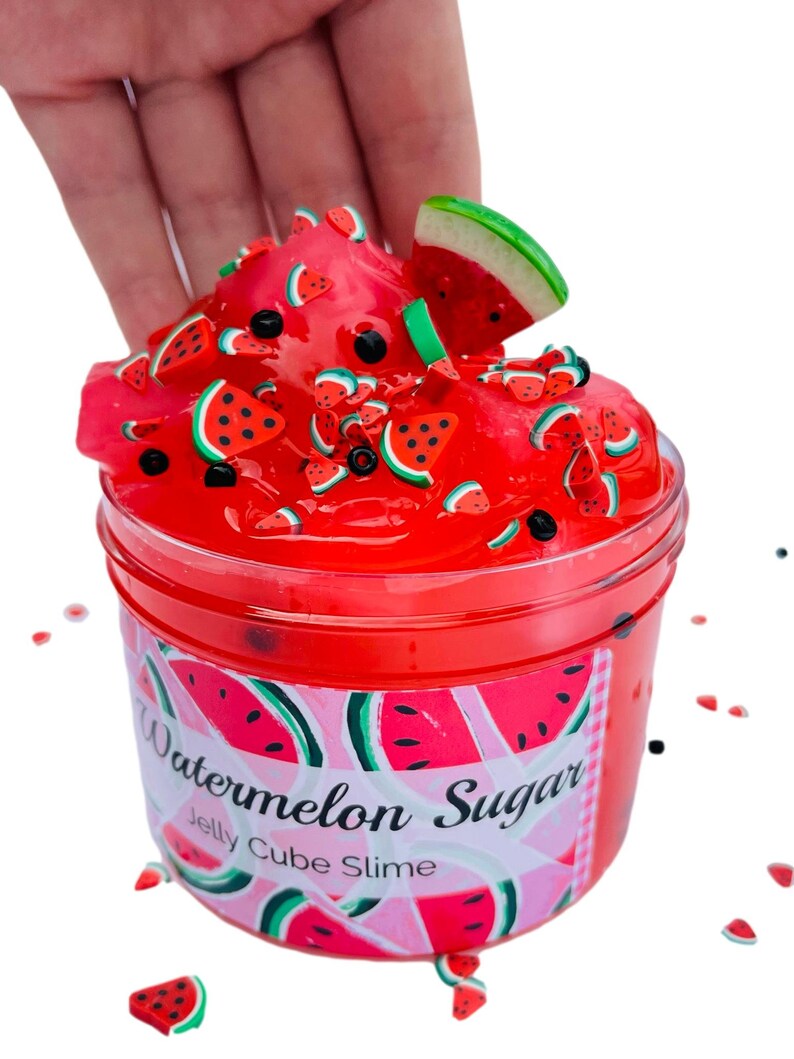 Watermelon Sugar Slime Red Clear Jelly Cube Slime Summer - Etsy