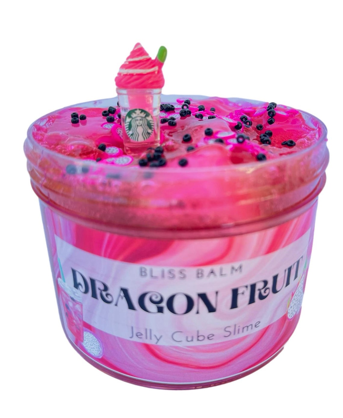 Dragon Fruit Jelly Cube Slime Pink Clear Scented Slime - Etsy