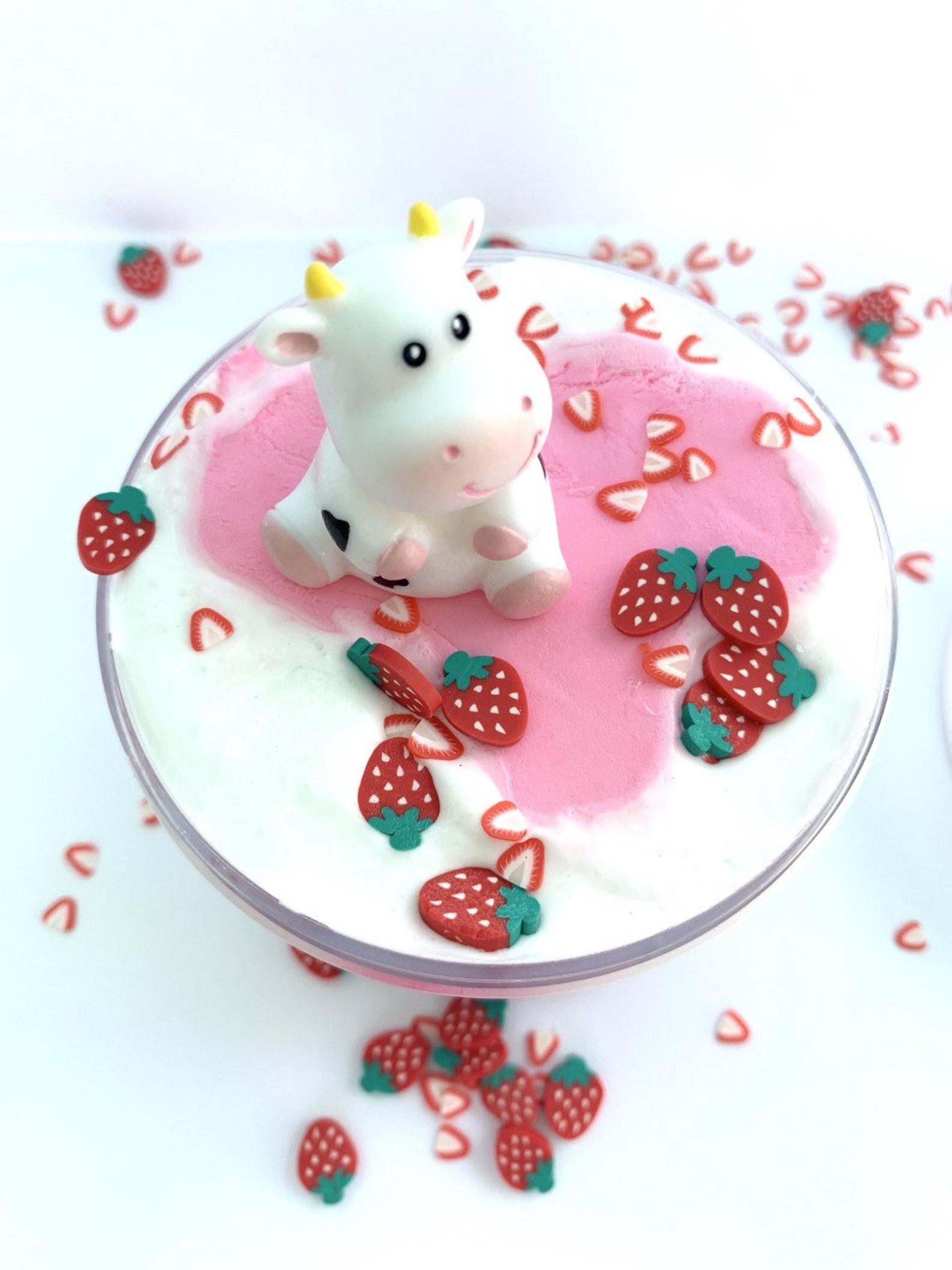 Strawberry Cow Butter Slime Scented Slime Pink Cow Slime - Etsy