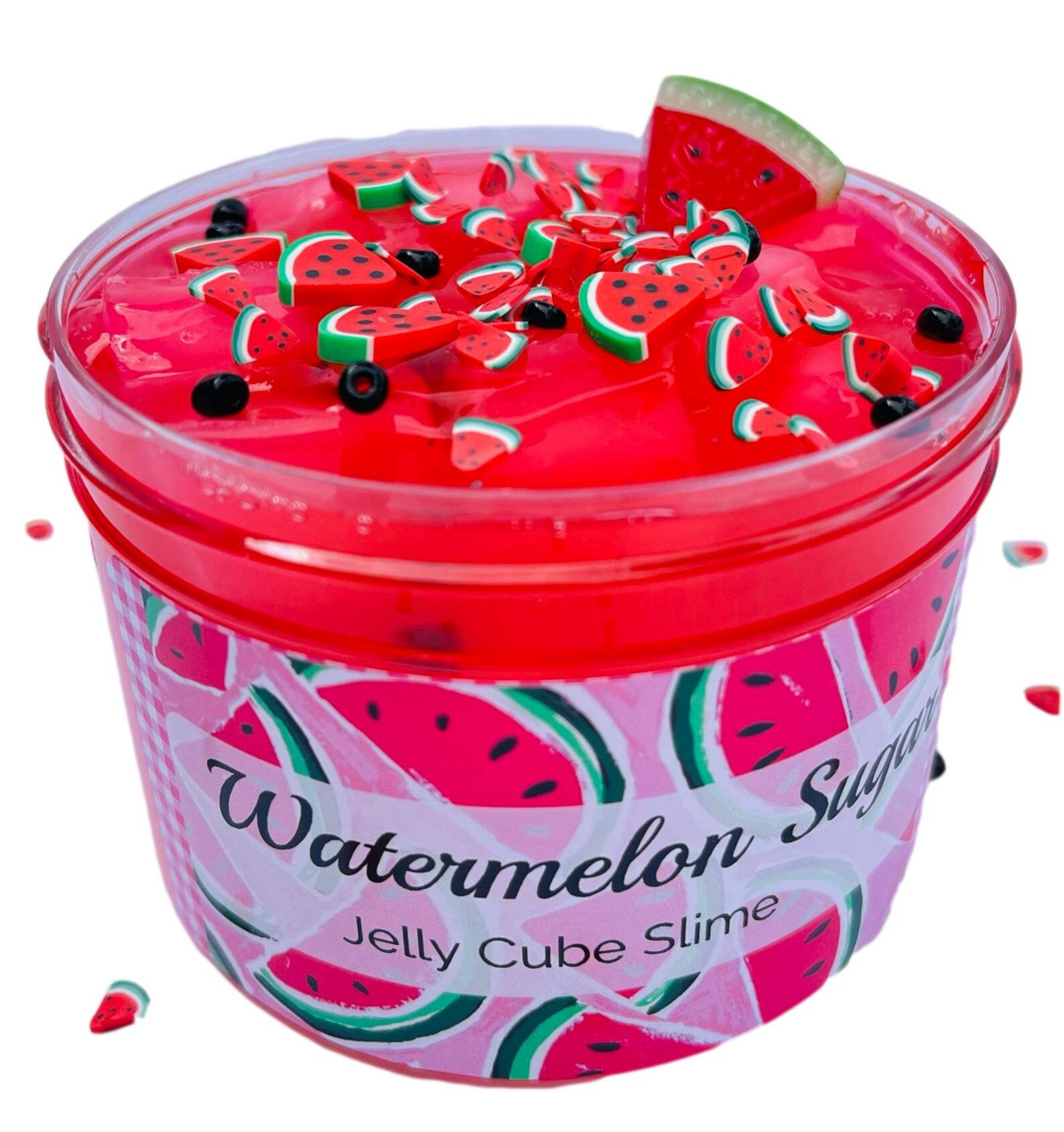 Watermelon Sugar Slime Red Clear Jelly Cube Slime Kids Party - Etsy