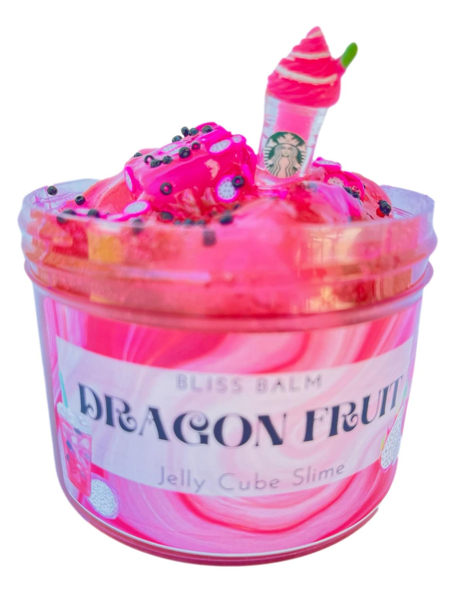 Dragon Fruit Jelly Cube Slime Pink Clear Scented Slime - Etsy