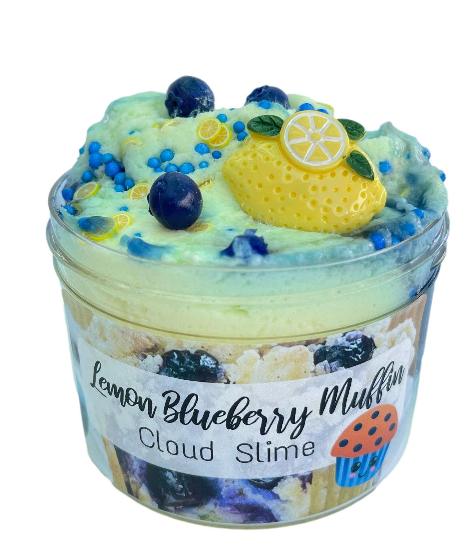 Lemon Blueberry Muffin Cloud Slime, Scented Slime, Slime Birthday Party ...